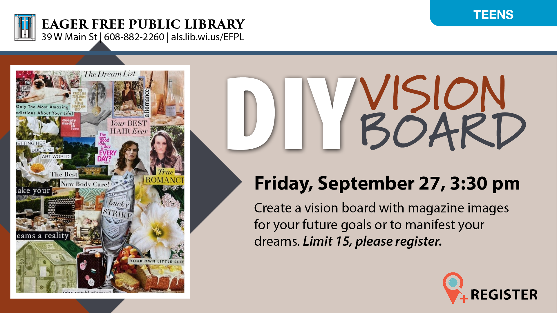 DIY Vision Board - Friday, September 27, 2024, 3:30 PM - Eager Free ...