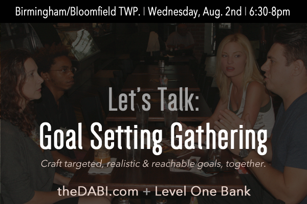 Let's Talk: Goal Setting Gathering - Wednesday, August 2, 2017, 6:30 PM ...