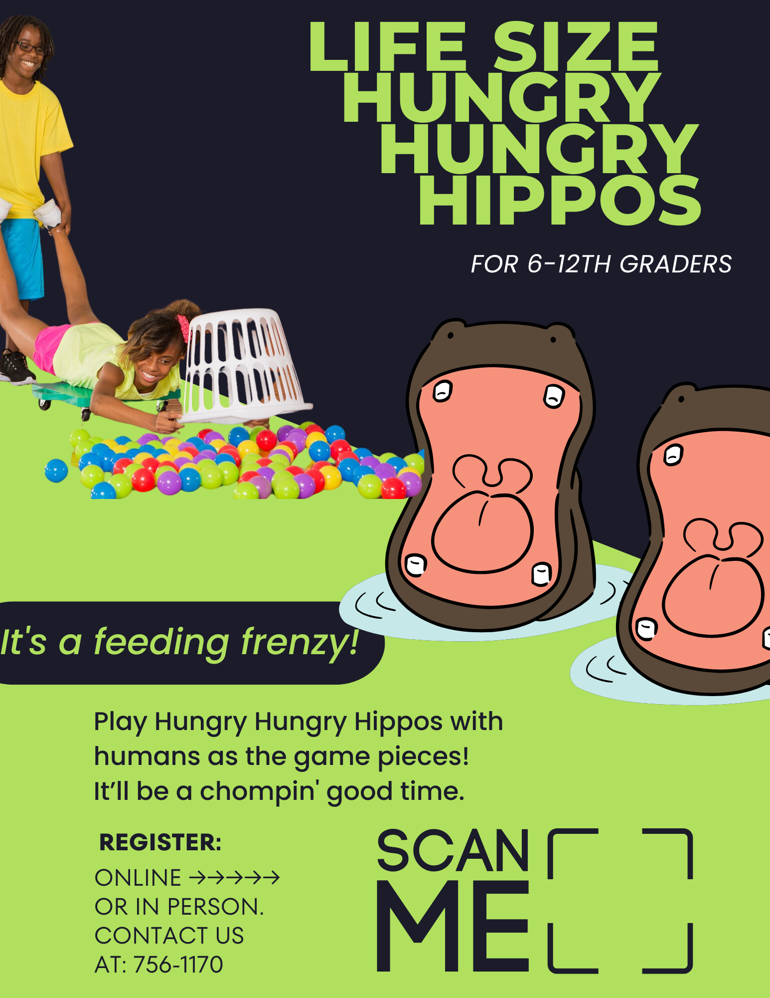 Teen Game: Life Size Hungry Hungry Hippos - Tuesday, June 18, 2024, 2: ...