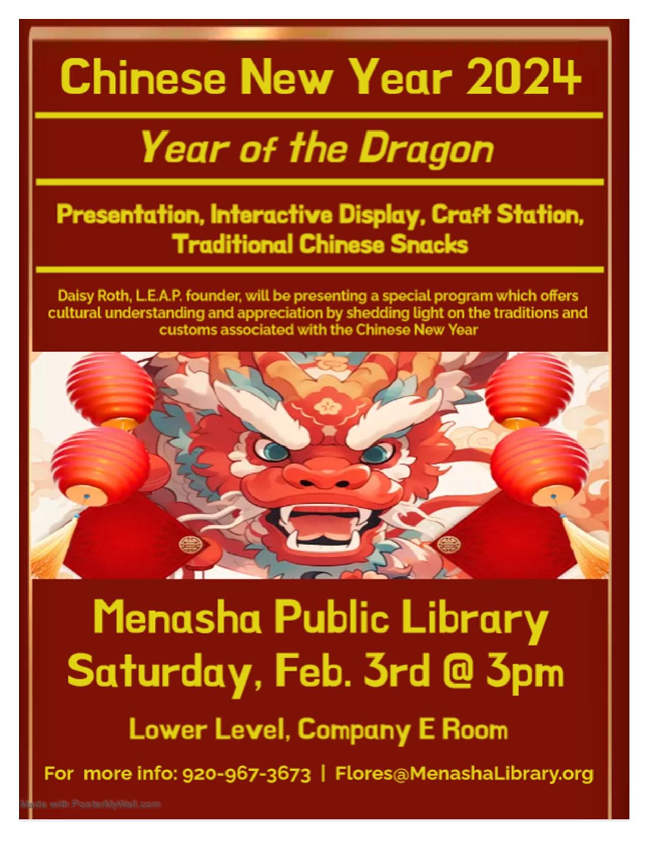 Chinese New Year 2024 Year of the Dragon - Saturday, February 3, 2024 ...
