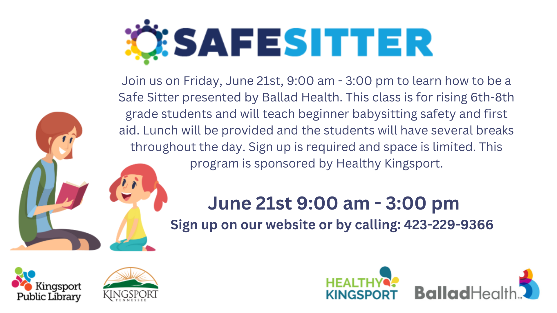 Safe Sitter Class - Friday, June 21, 2024, 9:00 AM - Kingsport Public ...