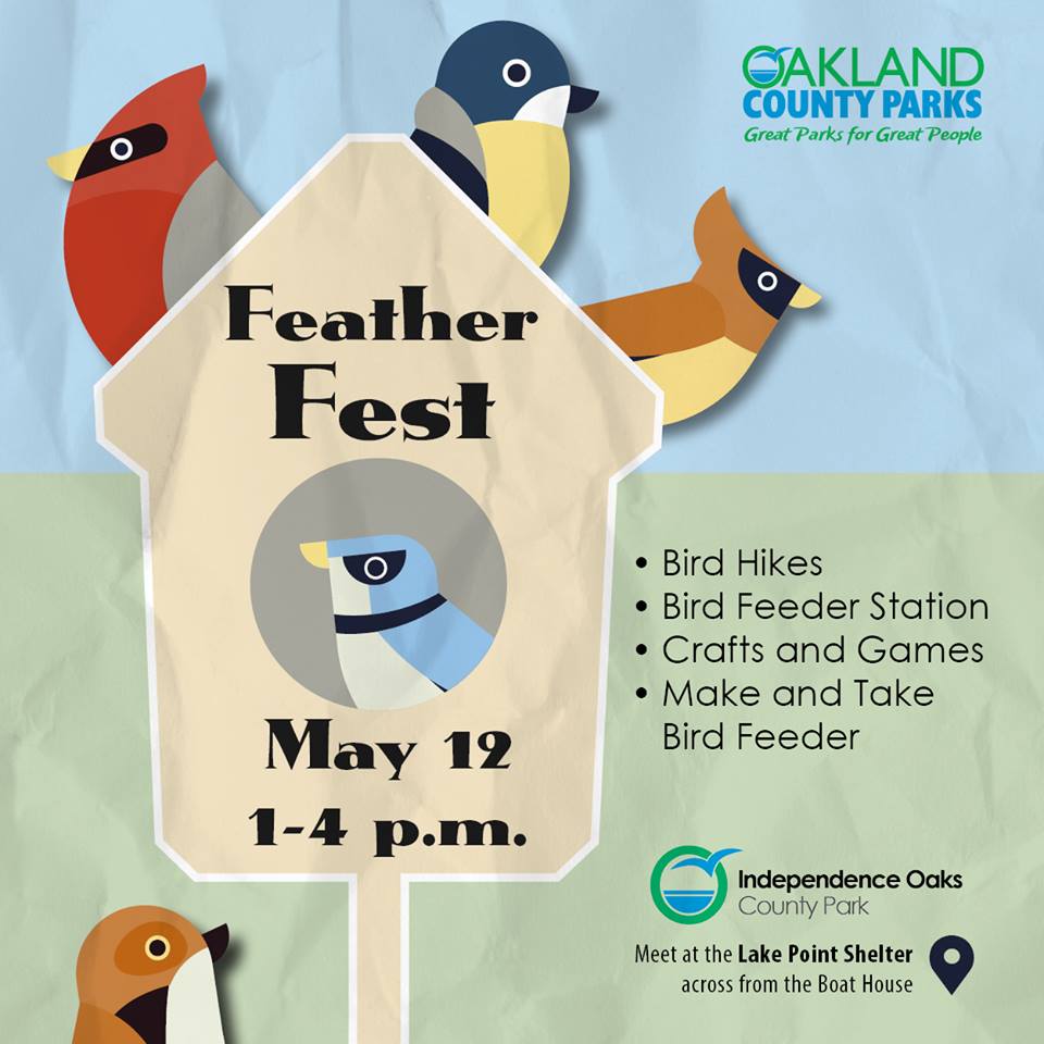 Feather Fest - Saturday, May 12, 2018, 1:00 PM - Oakland County Parks ...