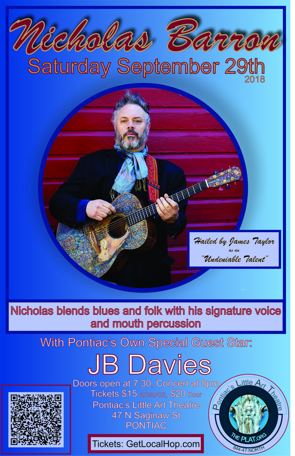 Nicholas Barron with Special Guest: JB Davies - Saturday, September 29 ...
