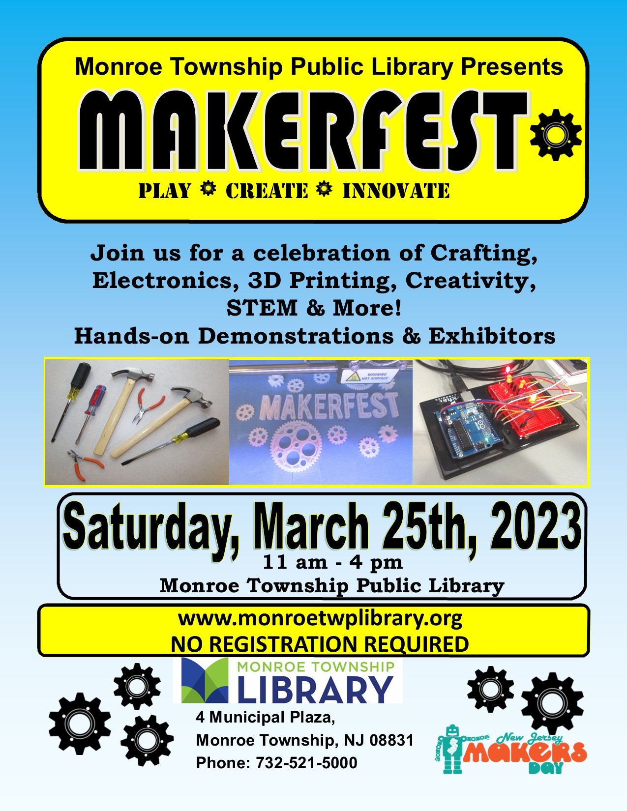 Makerfest - Saturday, March 25, 2023, 11:00 AM - Monroe Township Public ...