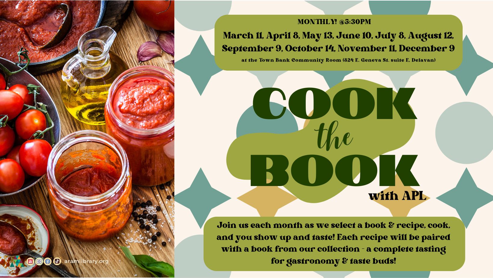 Cook the Book with APL: a tasting program - Tuesday, July 8, 2025, 5:30 ...
