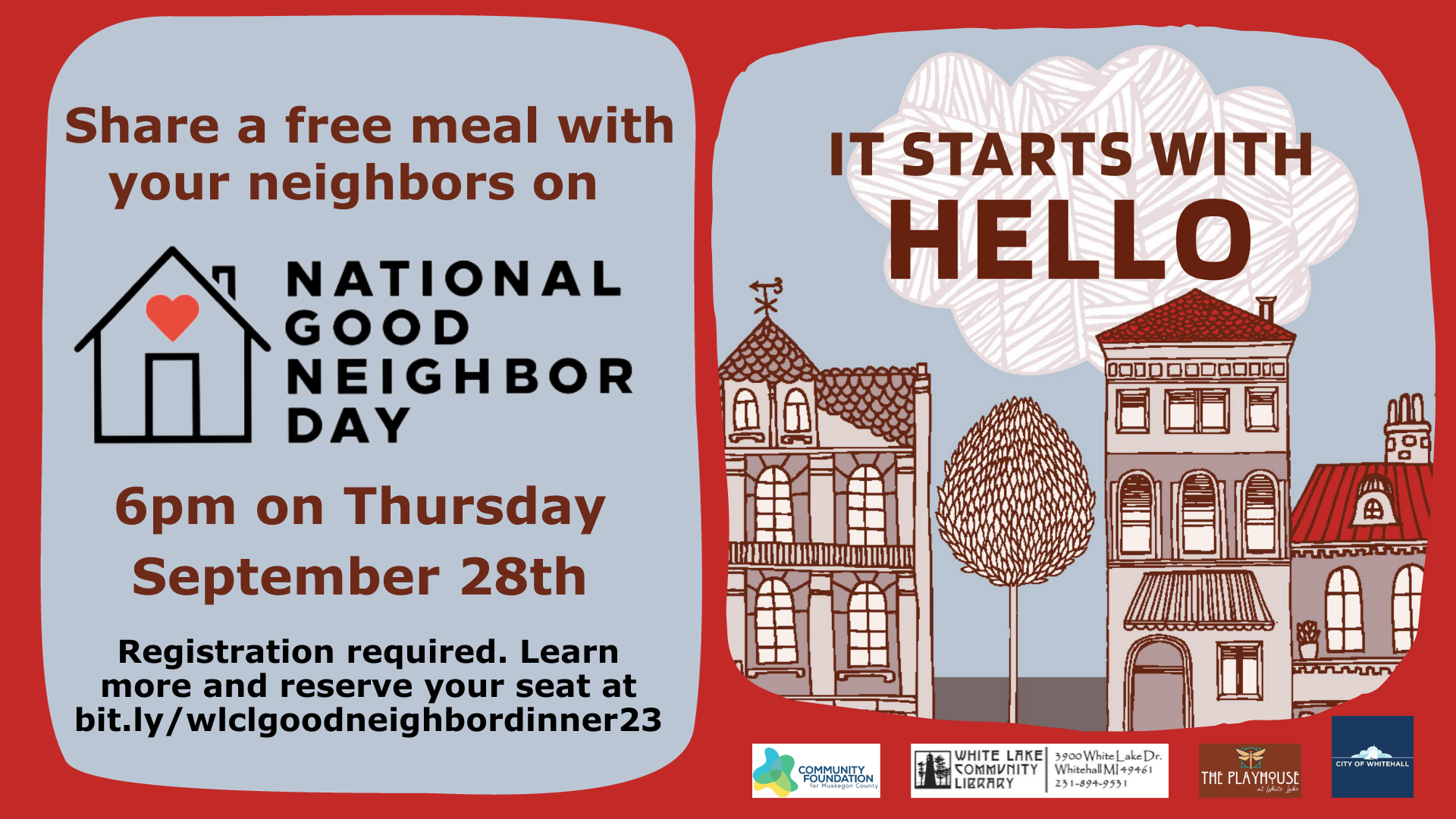 National Good Neighbor Day Dinner - Thursday, September 28, 2023, 6:00 ...