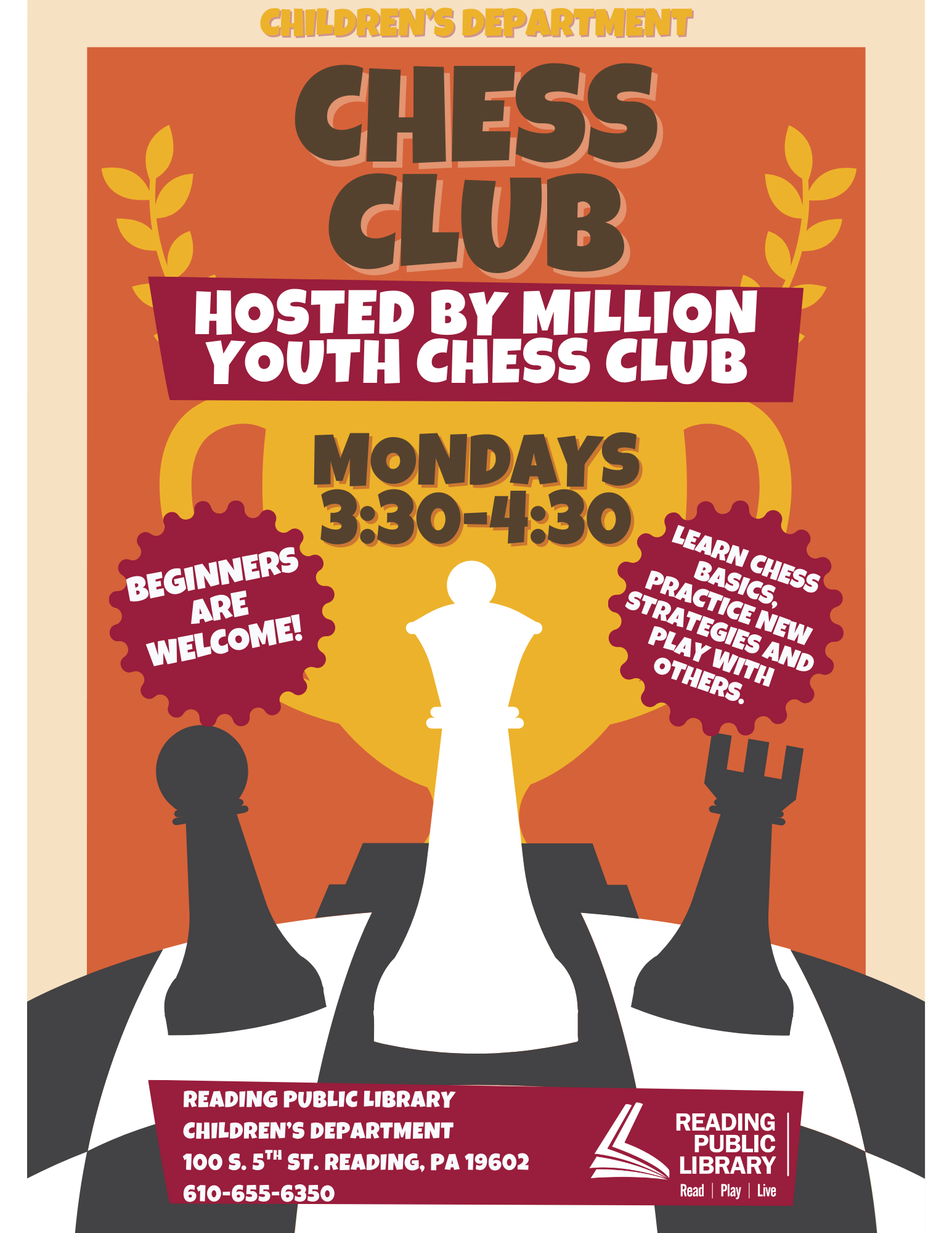 Chess Club - Monday, October 20, 2025, 3:30 PM - Reading Public Library ...