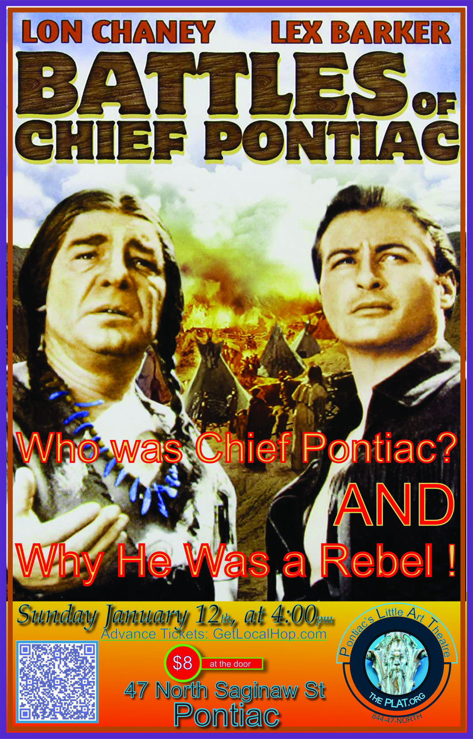 The Battles of Chief Pontiac - Sunday, January 12, 2020, 3:30 PM ...