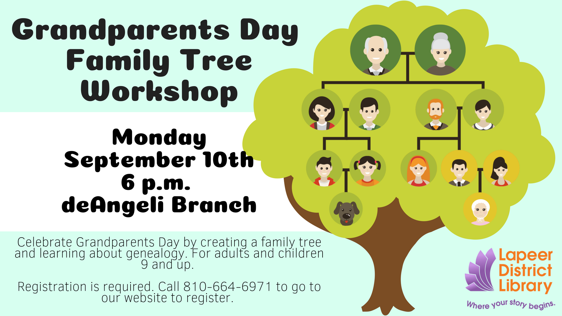 Grandparents Day Family Tree Workshop - Monday, September 10, 2018, 6: ...
