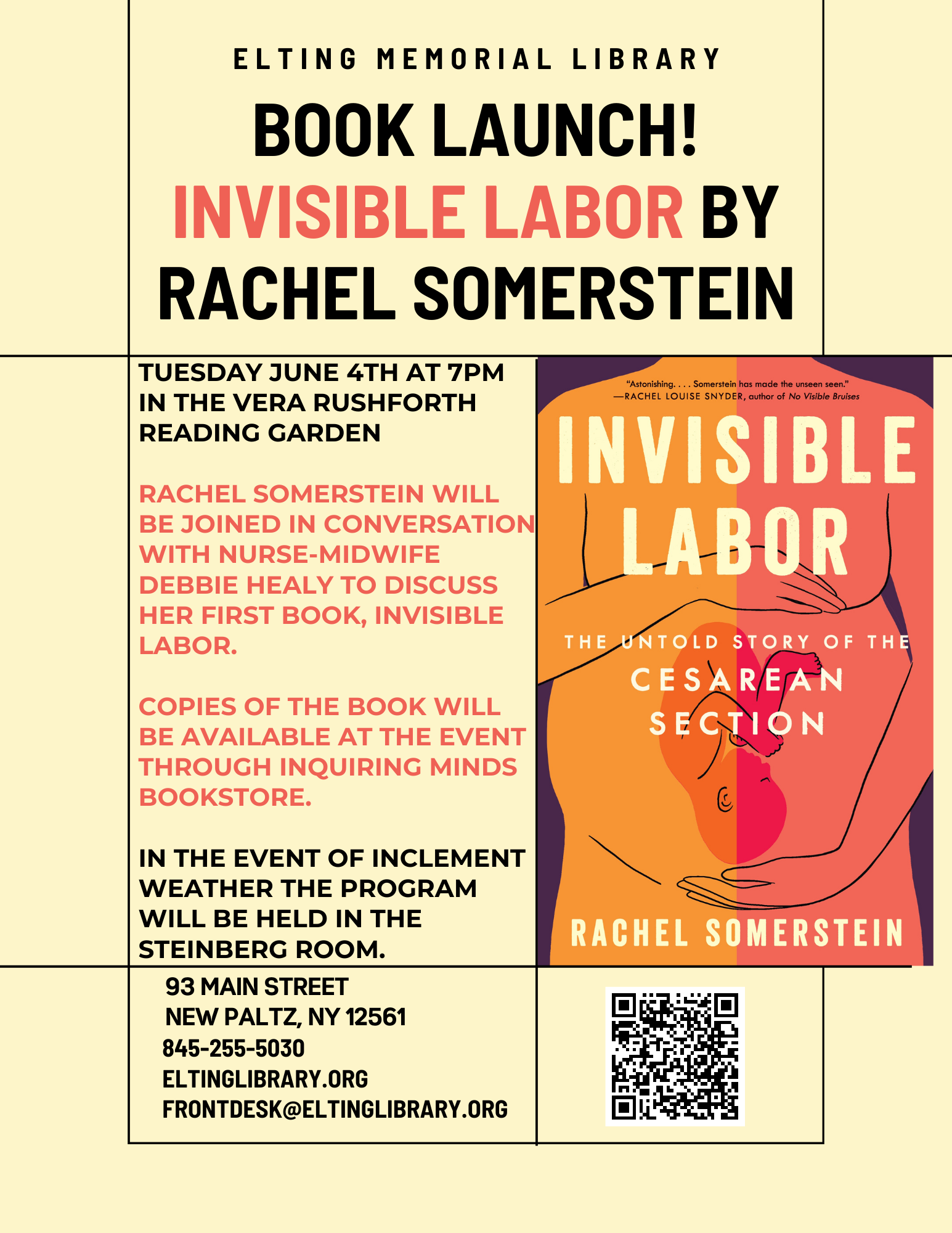 Book Launch: Invisible Labor by Rachel Somerstein - Tuesday, June 4 ...