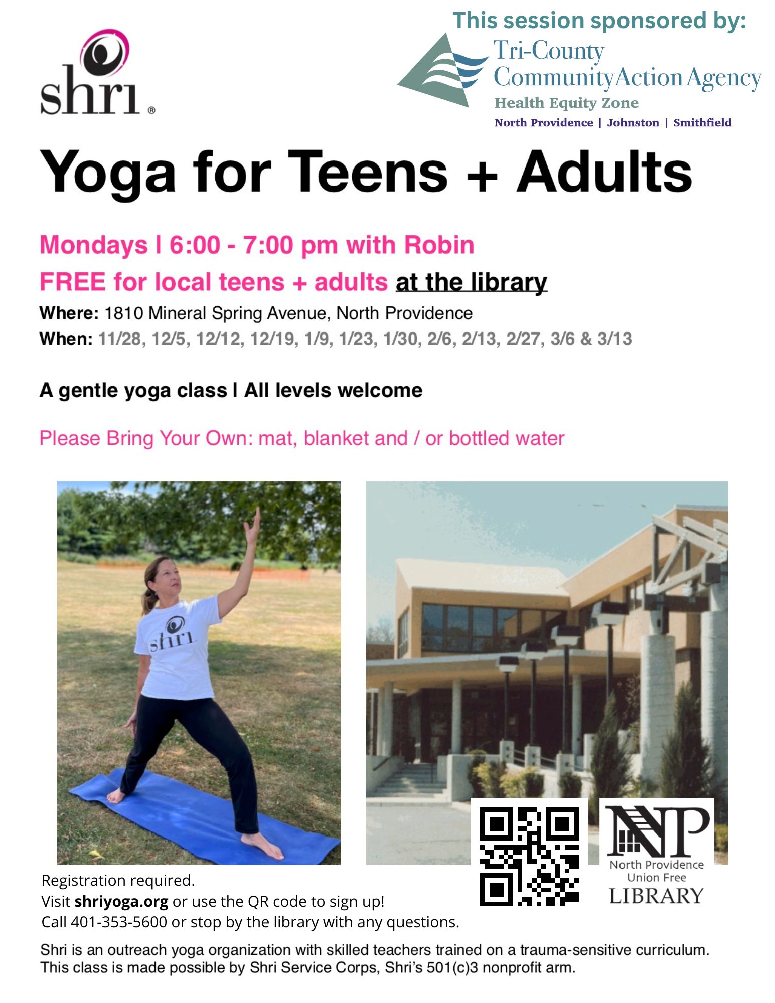 Shri Yoga for Teens + Adults - Monday, November 28, 2022, 6:00 PM ...