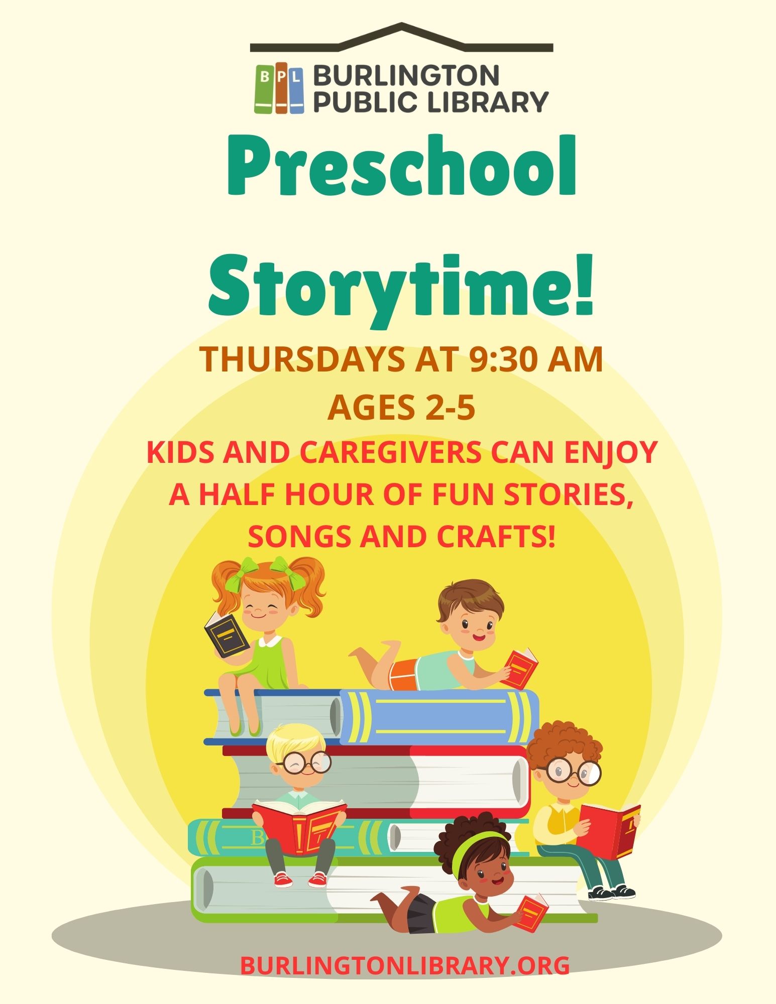 Preschool Storytime - Thursday, October 23, 2025, 9:30 AM - Burlington ...