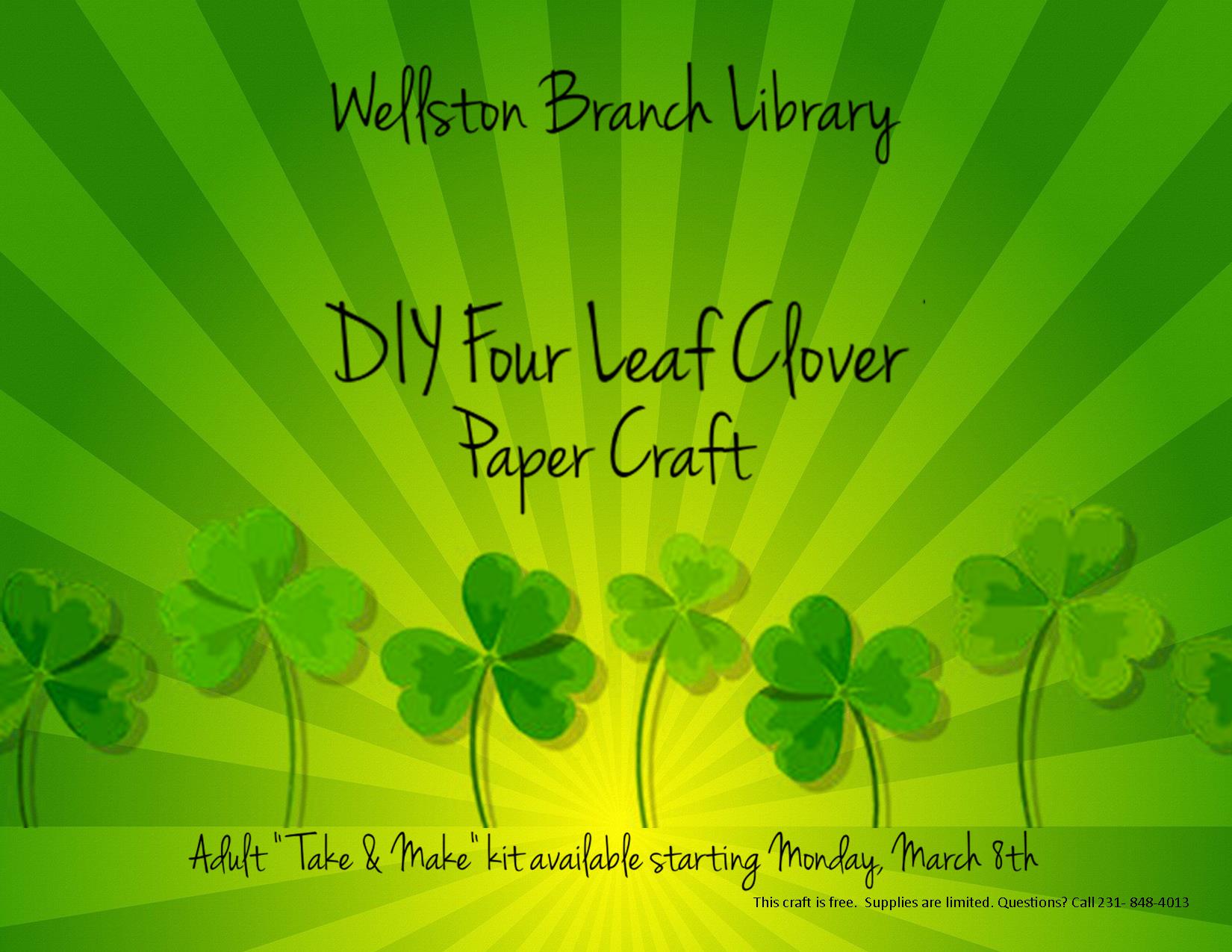DIY Four Leaf Clover Paper Craft (W) - Monday, March 8, 2021, 12:00 AM ...