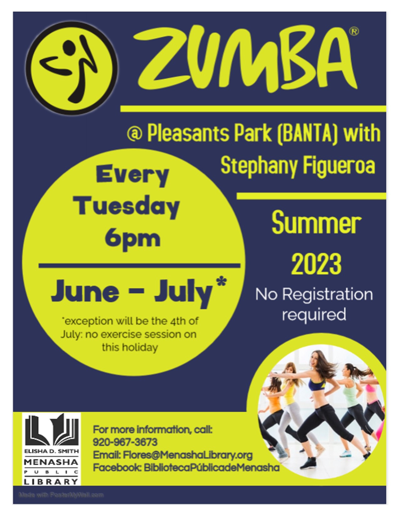 Zumba - Tuesday, June 6, 2023, 6:00 PM - Menasha Public Library - LocalHop