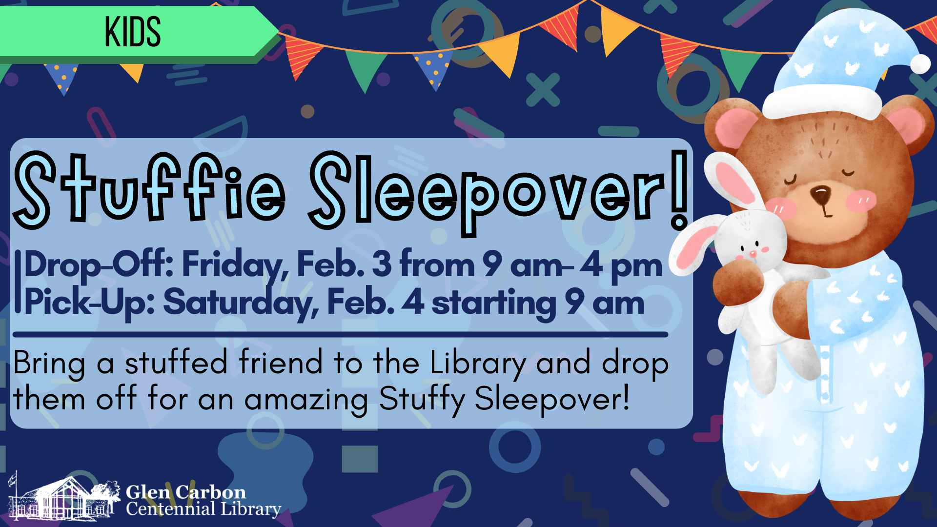 Stuffie Sleepover - Friday, February 3, 2023, 12:00 AM - Glen Carbon ...
