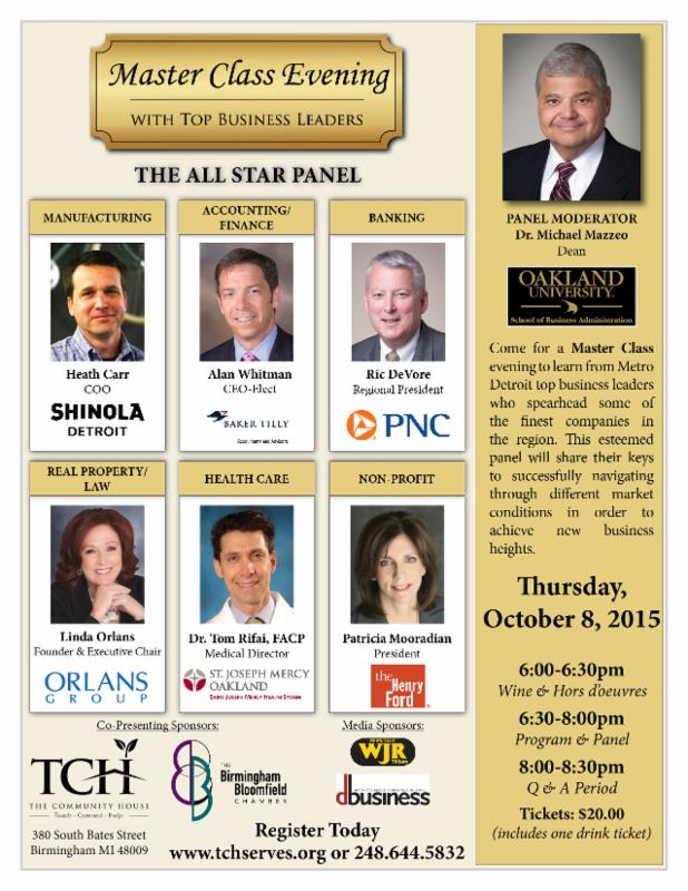 Master Class Evening - Thursday, October 8, 2015, 6:00 PM - The ...