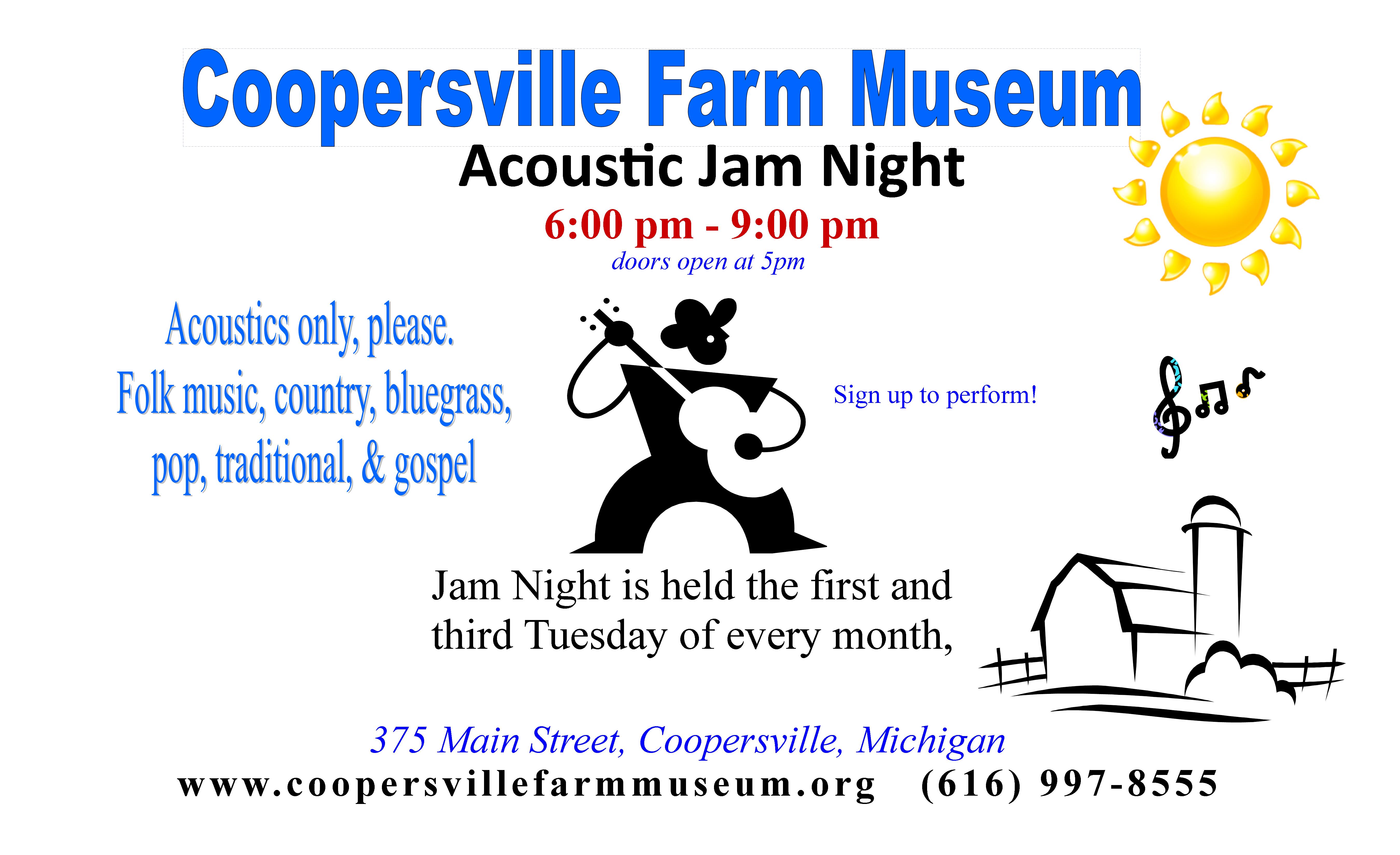 Acoustic Jam Night - Tuesday, January 3, 2017, 6:00 PM - Coopersville ...